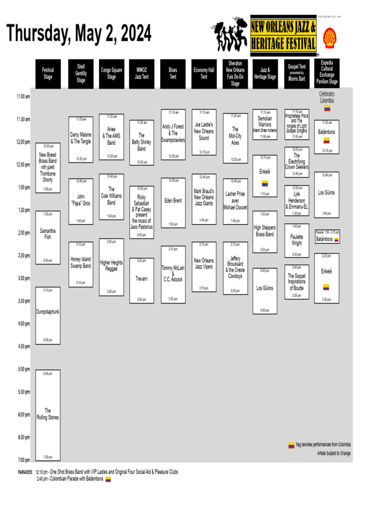 Jazz Fest 2024 Weekend 2 5.2-5.2024 | PDF
