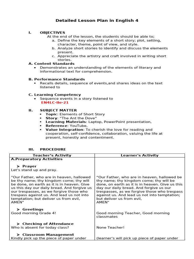 DLP-in-English-4-3 (1) | PDF | Lord's Prayer