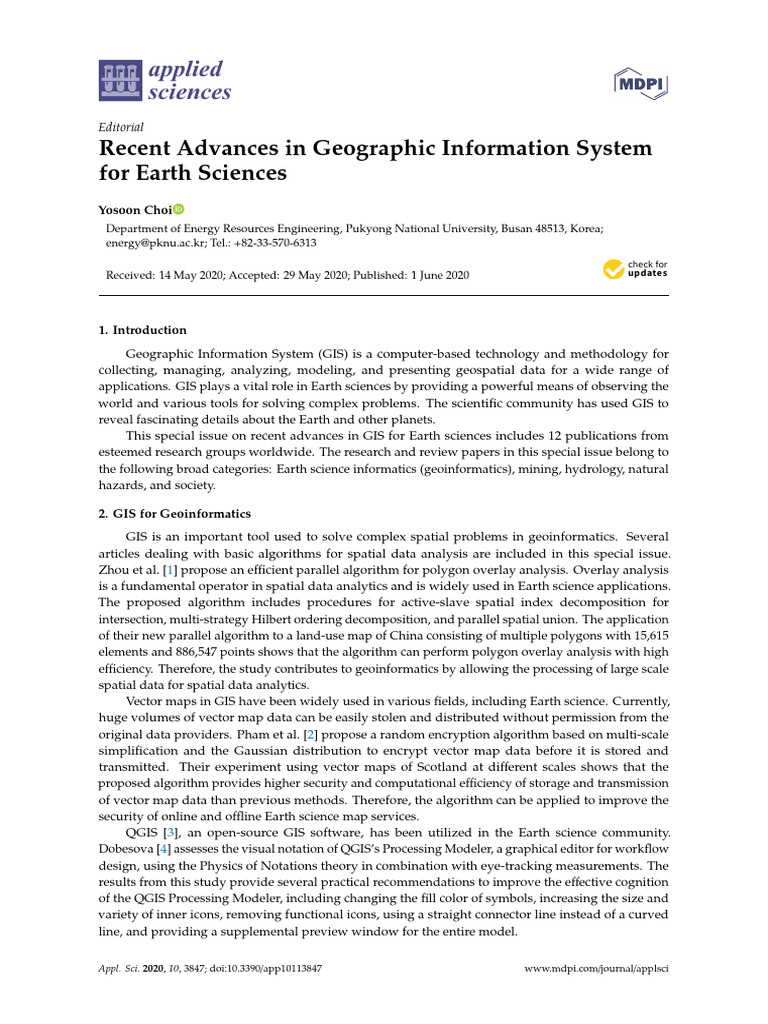Recent Advances in Geographic Information System For Earth Sciences ...