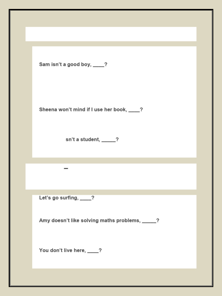 QUESTION TAG PRACTISE | PDF