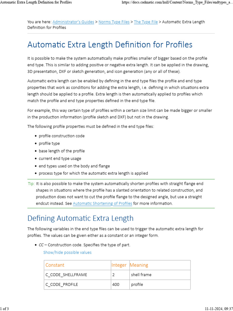 Automatic Extra Length Definition for Profiles | PDF | Software Engineering | Computing