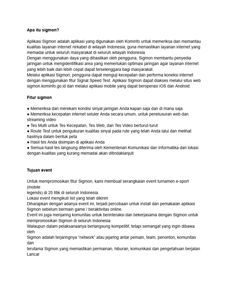 Aplikasi Sigmon untuk Kualitas Internet | PDF