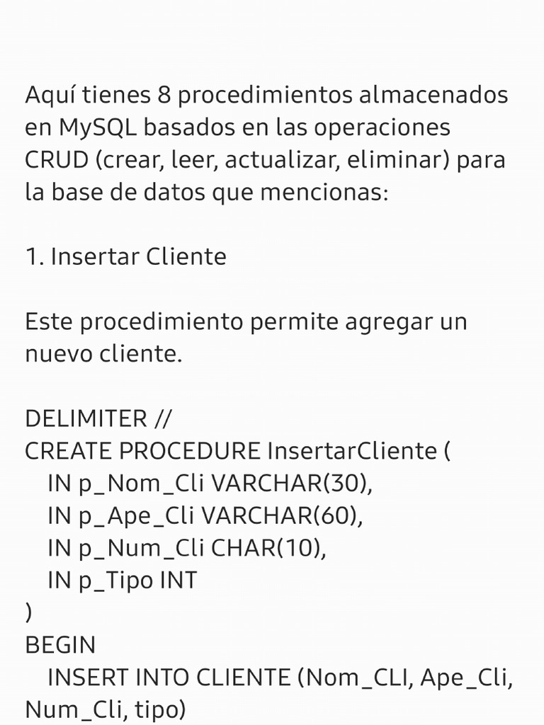 Procedimientos almacenados | PDF