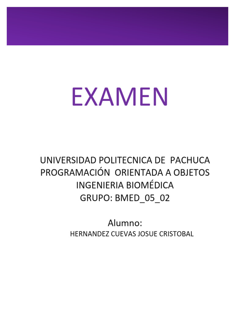 Examen POO JOSUECUEVAS | PDF