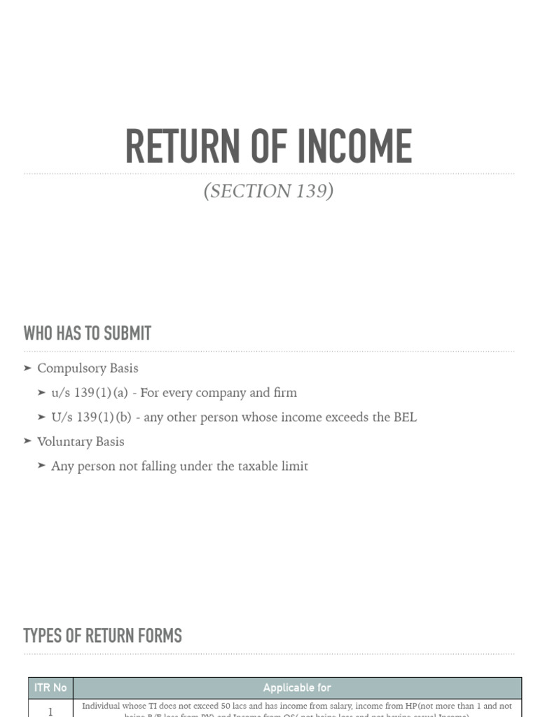 Income Tax Return Filing Guide | PDF | Taxes | Government Finances