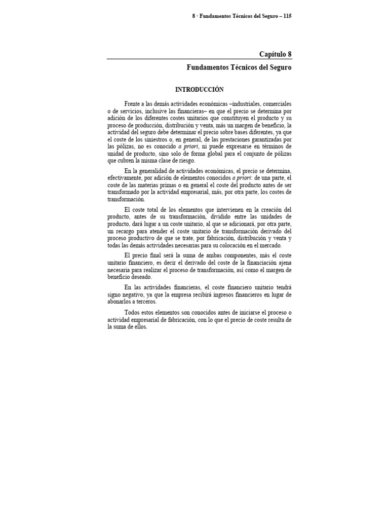 Fundamentos del Precio en Seguros | PDF | Seguro | Reaseguro