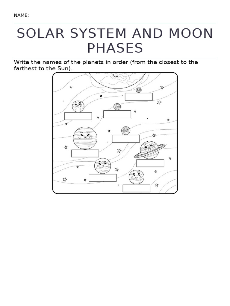 TEST - Solar System and Moon Phases | PDF