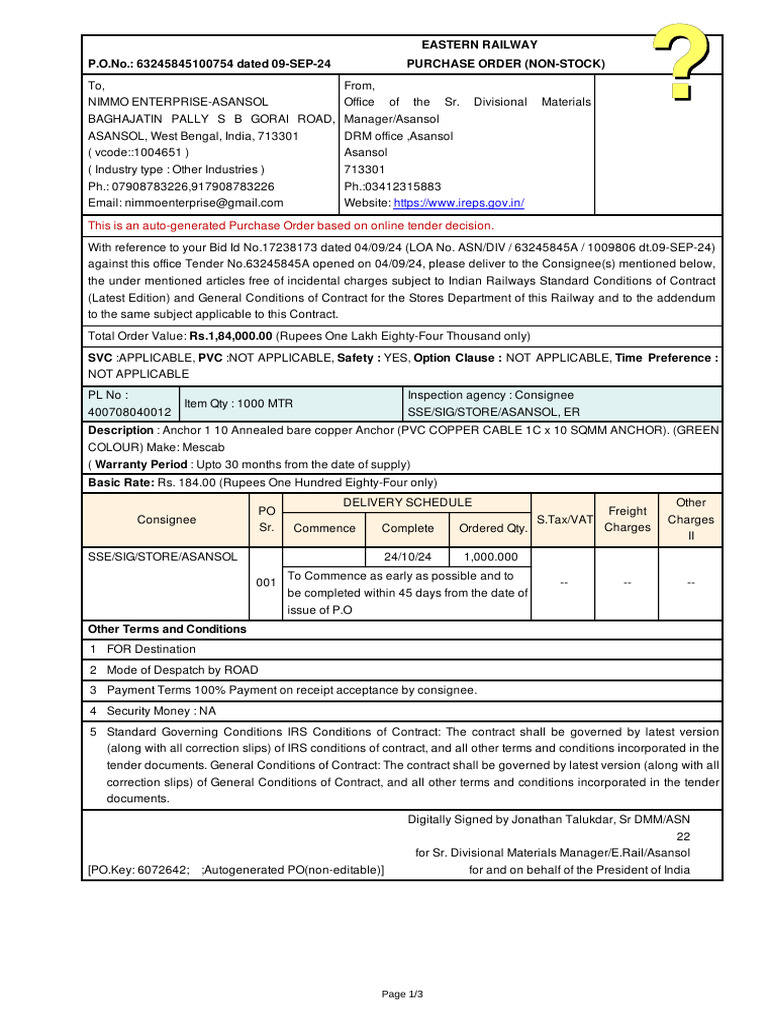 Copper 10sqmm | PDF | Invoice | Receipt