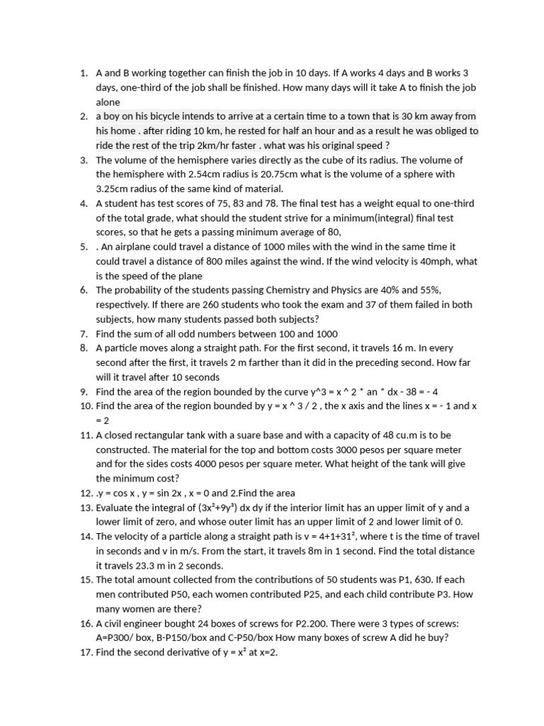 Pre Test Mathematics Qualifying Exam | PDF | Sphere | Physics