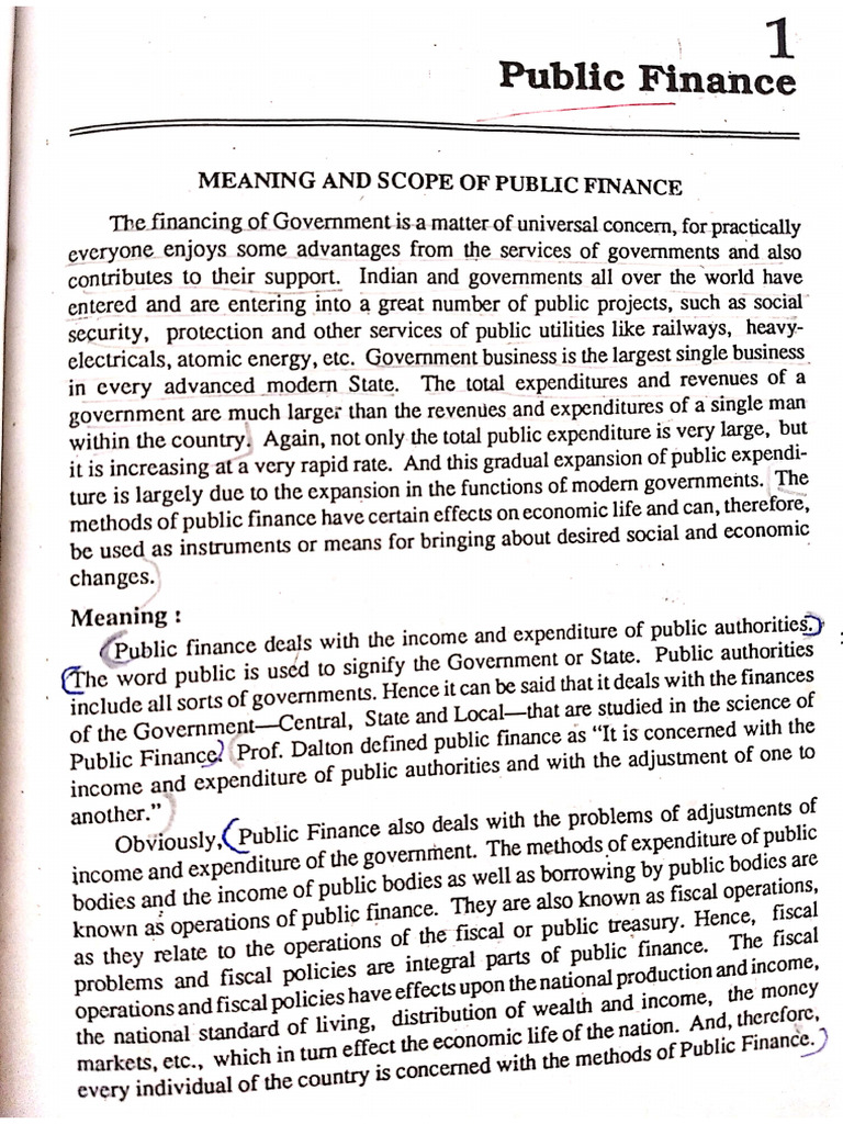 Module 1 Meaning Subject Matter of Public Finance | PDF