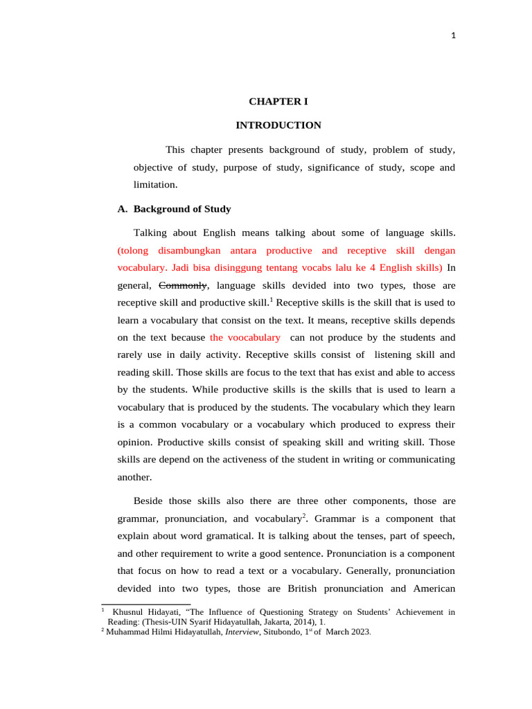 01 Tamara - 2 Agustus 2023 - Tamara Hamdan's Thesis | PDF | Verb | Noun