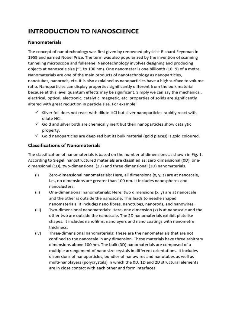NANO UNIT1 NOTES | PDF | Fullerene | Nanomaterials