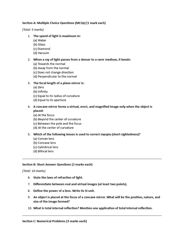 Ray Optics and Optical Instrument | PDF