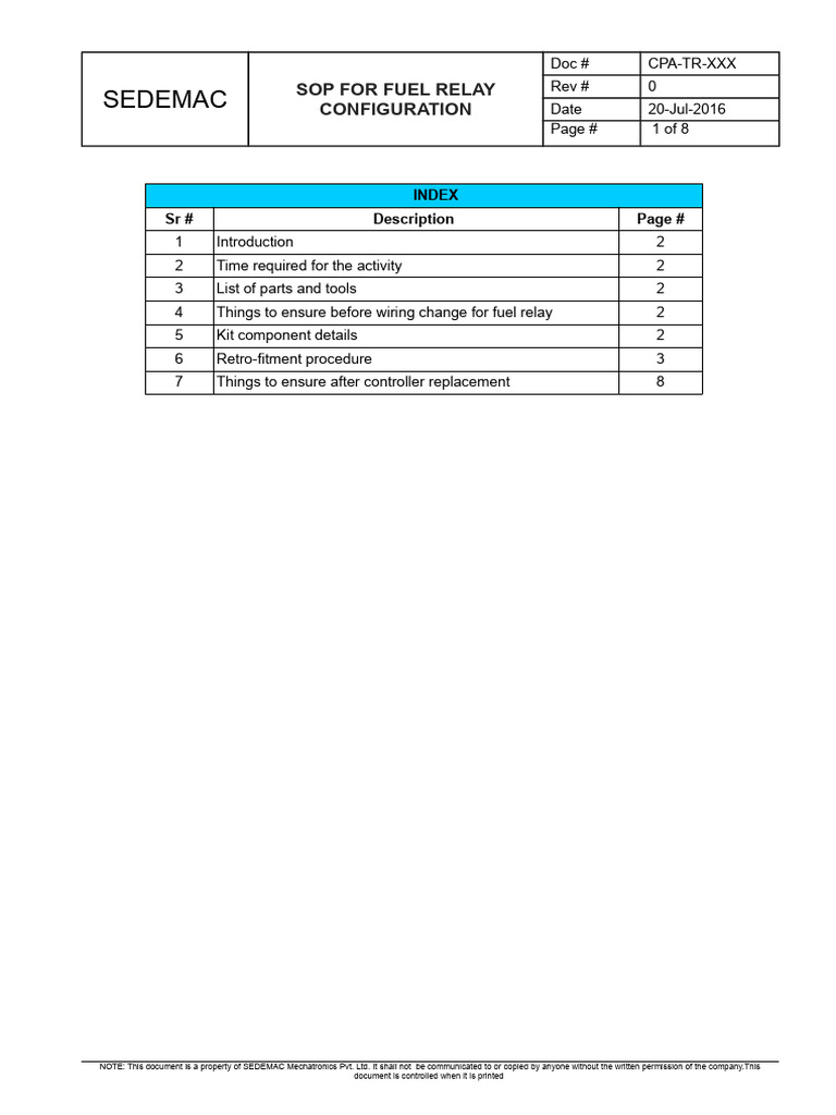 Sop For Fule Relay Configuration | PDF | Parameter (Computer Programming) | Relay