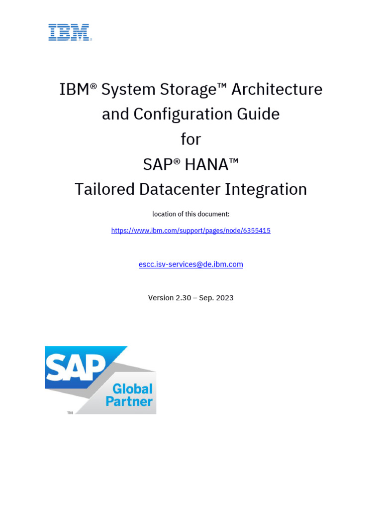 IBM System Storage Architecture and Configuration Guide For SAP HANA TDI v2.30 | PDF | File ...