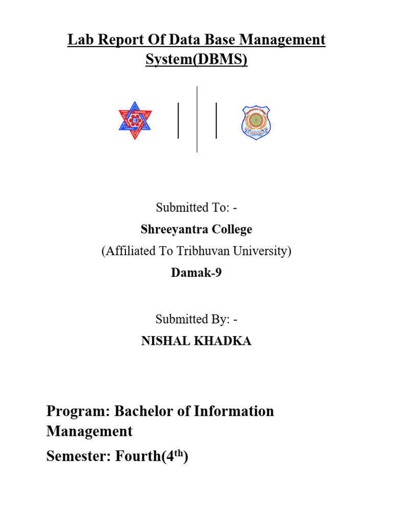 DBMS Lab Report for BIM Students | PDF
