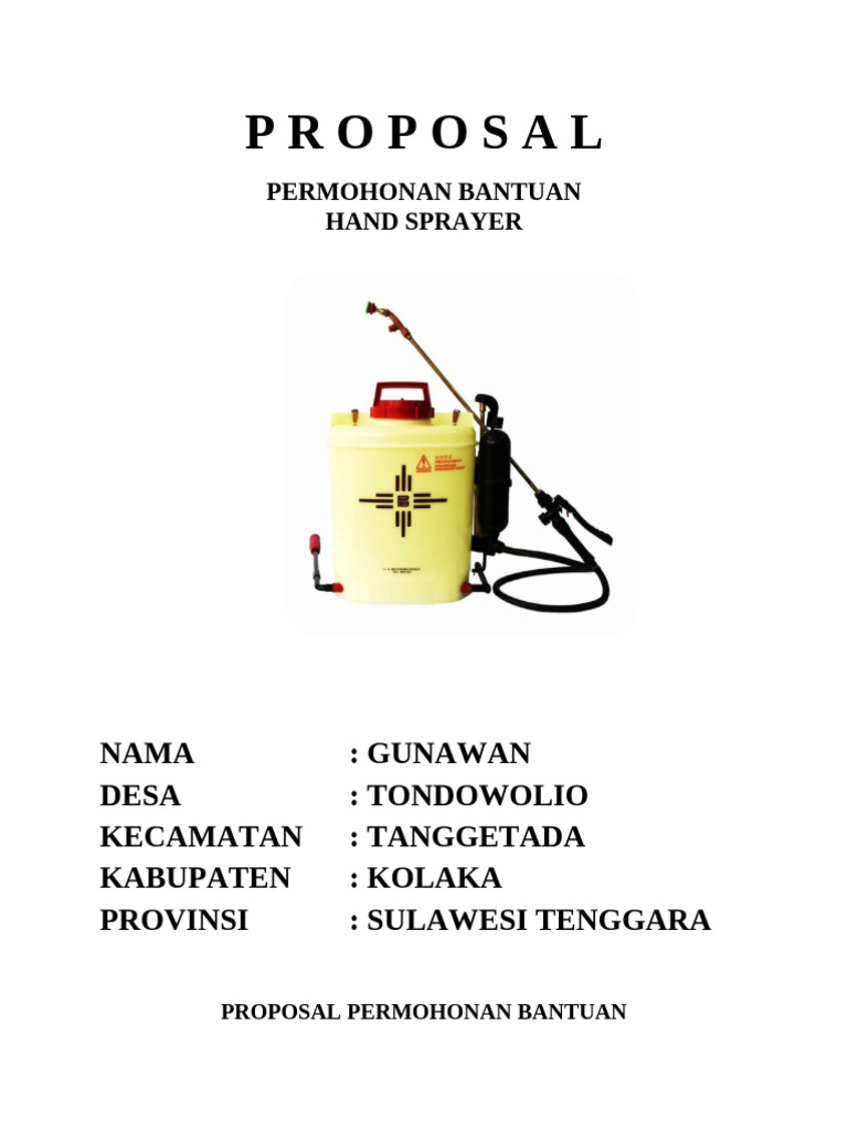 PROPOSAL TANGKI SEMPROT | PDF