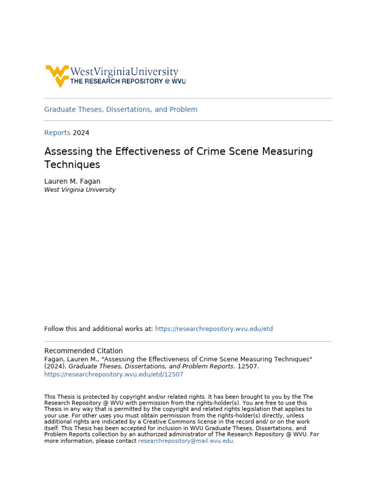 Assessing The Effectiveness of Crime Scene Measuring Techniques | PDF ...