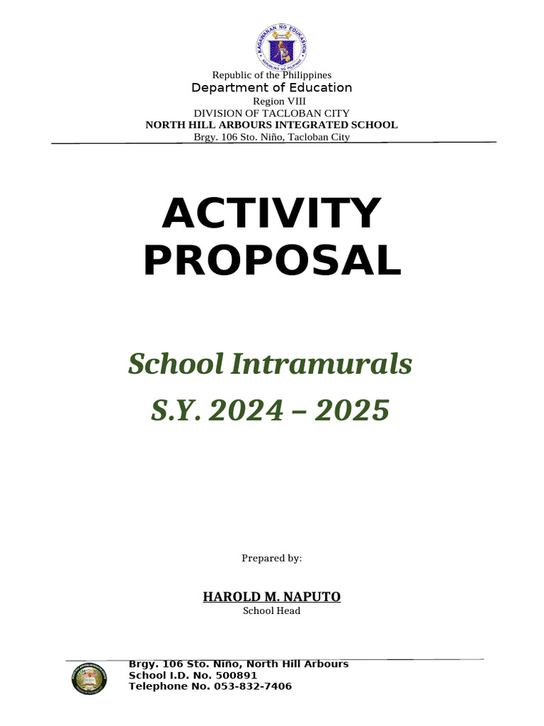 Intrams Proposal | PDF