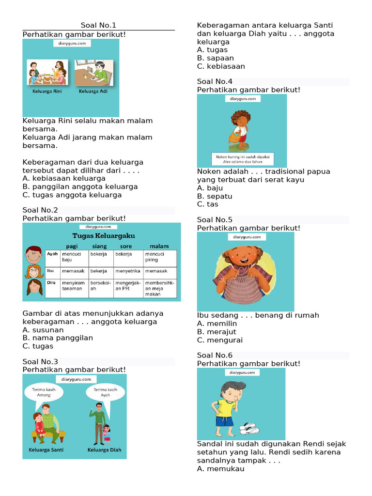 Soal B in Do Kelas 2 Bab 4 | PDF