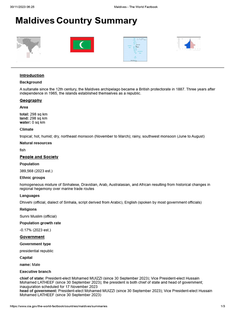 Maldives - The World Factbook | PDF | Economies