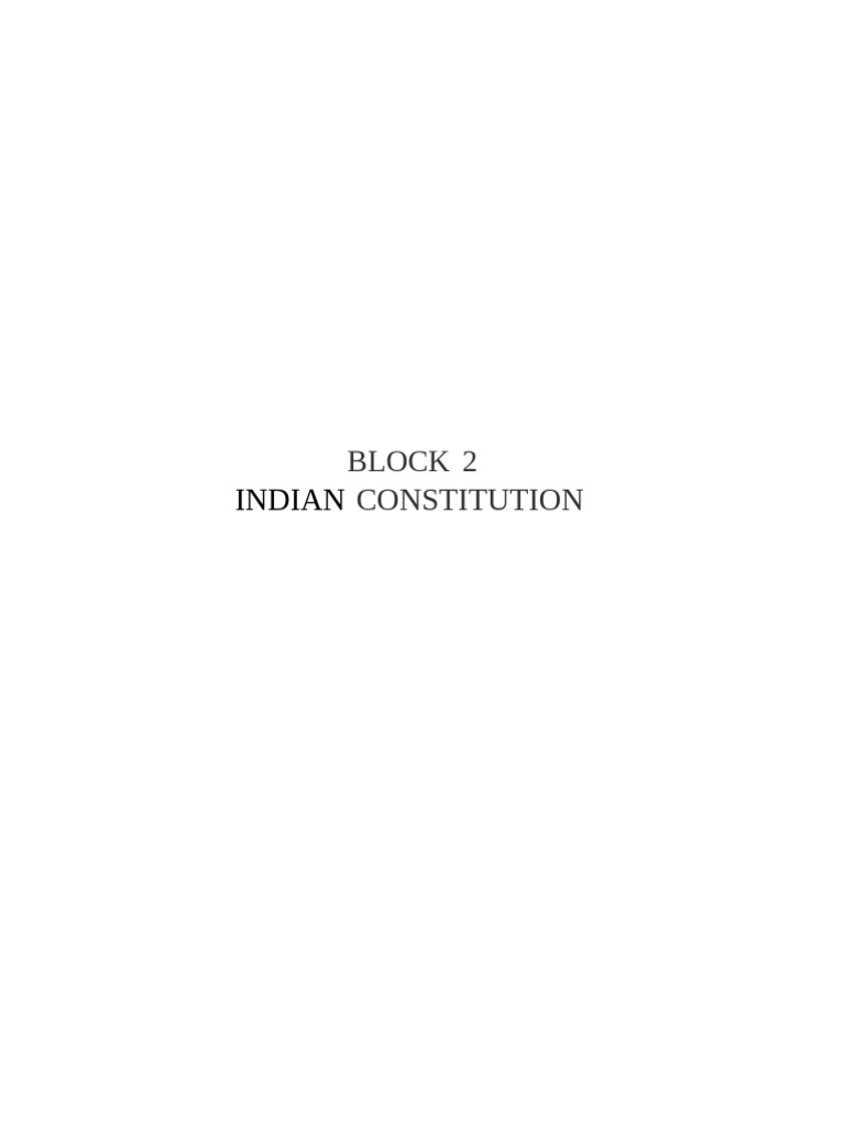 UNIT - 1 (Indian Constitution) | PDF | Government Of India | Separation ...