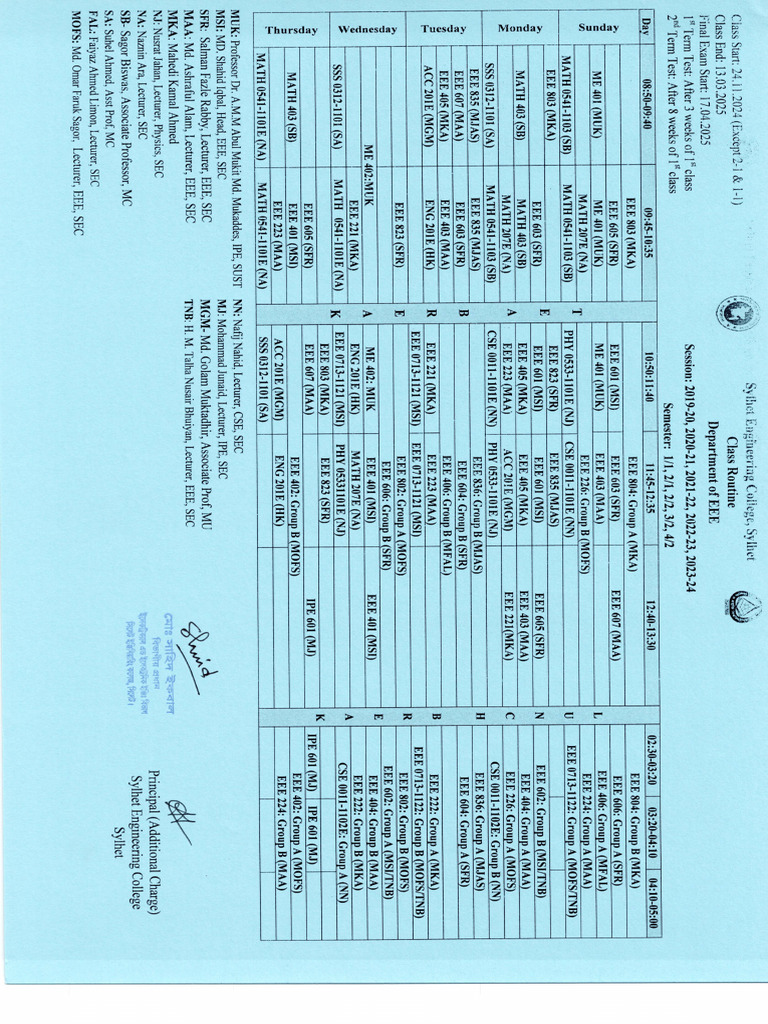 Combined Routine November 2024 | PDF