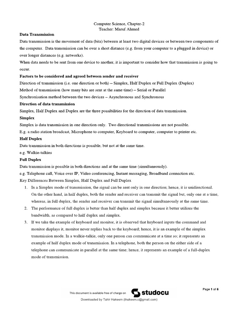 Chapter 2 Revision | PDF