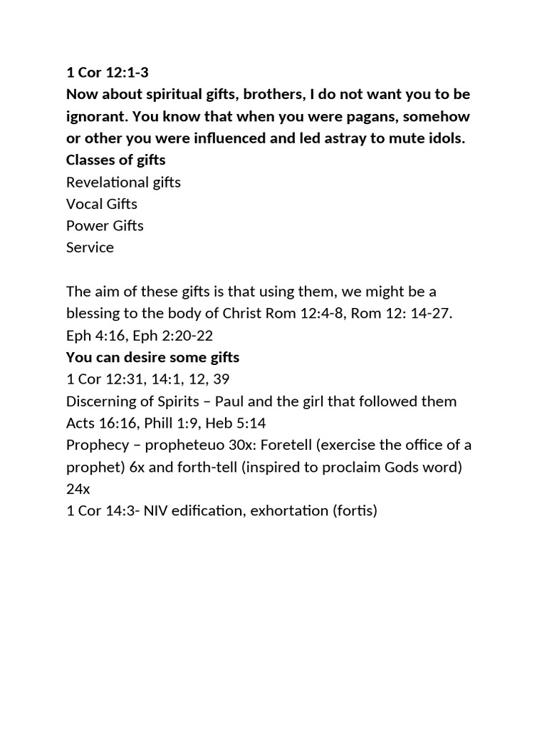 Spiritual Gifts | PDF