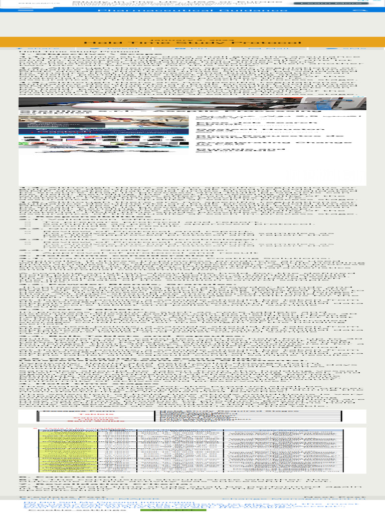 Hold Time Study Protocol | PDF | Tablet (Pharmacy) | Pharmaceutical ...