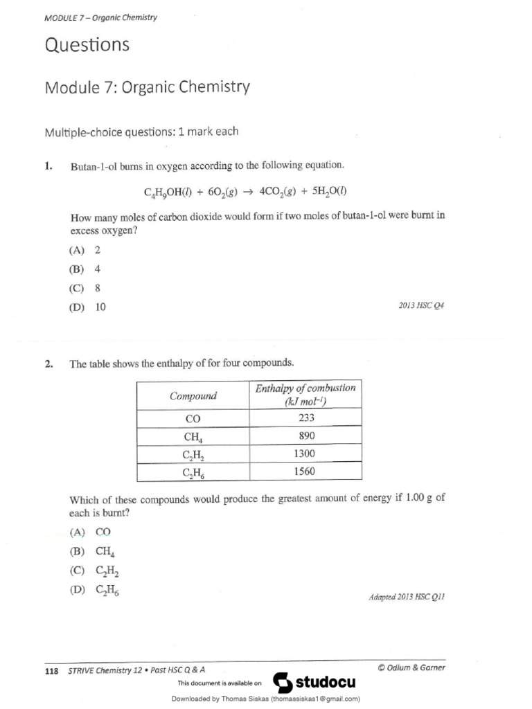 Chemistry Questions Practice Guide | PDF