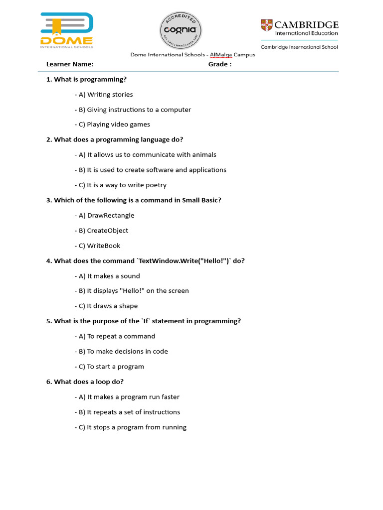 G9 Chapter 1 Coding With Small Basic | PDF | Software Development | Computer Engineering