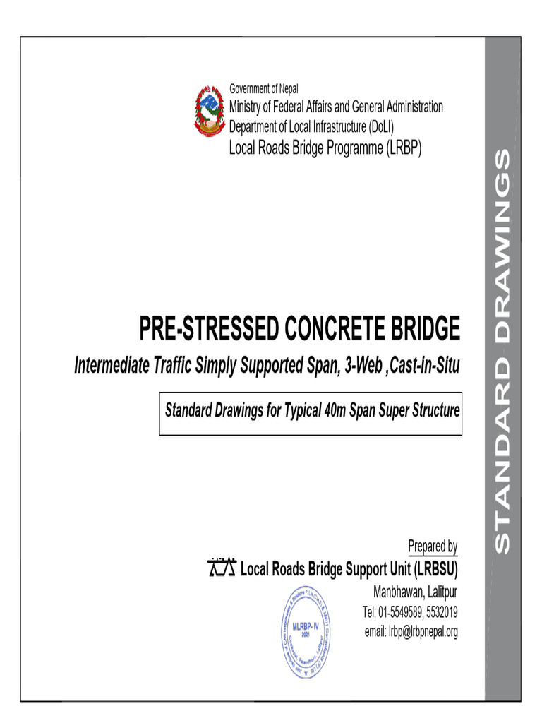 Standard Drawing PSC 40m Feb2022 | PDF | Prestressed Concrete | Concrete