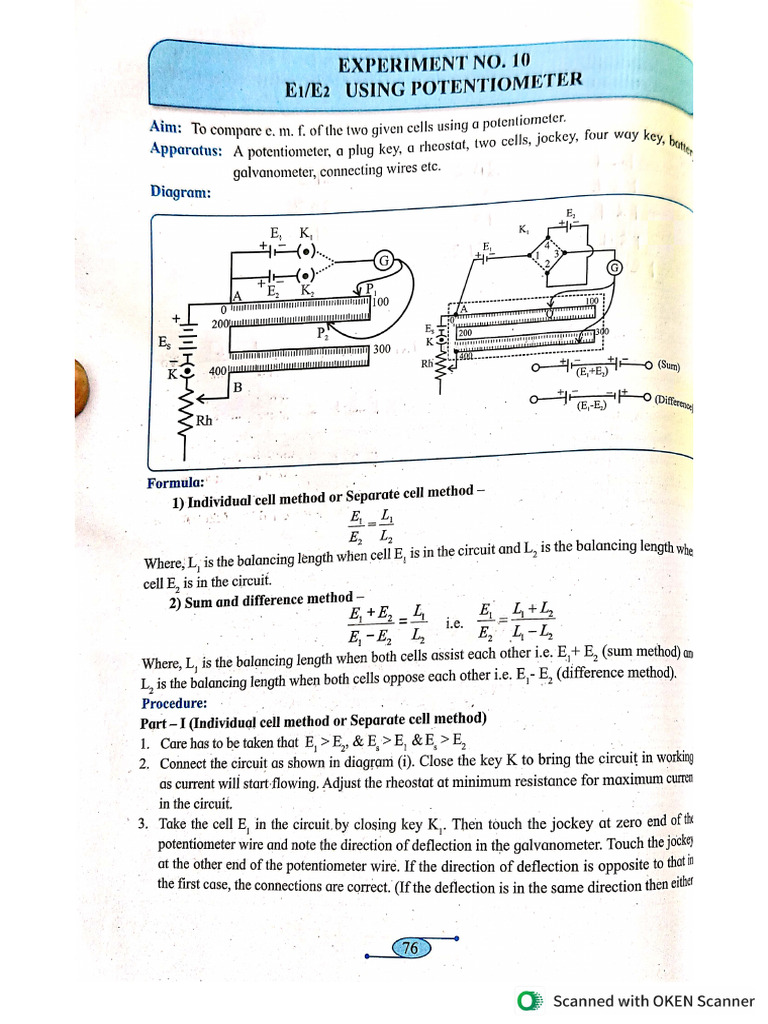 E1E2 using potentiometer | PDF