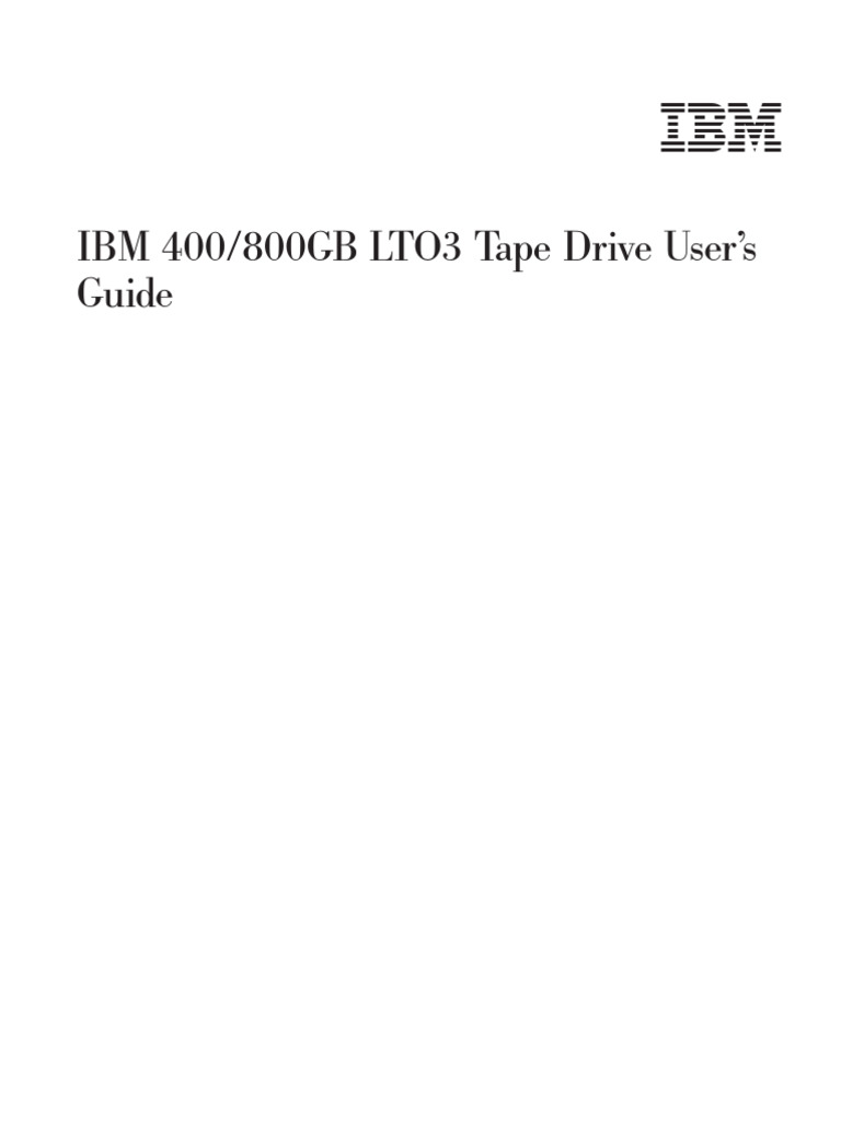 IBM LTO3 Tape Drive User Guide | PDF | Ac Power Plugs And Sockets ...