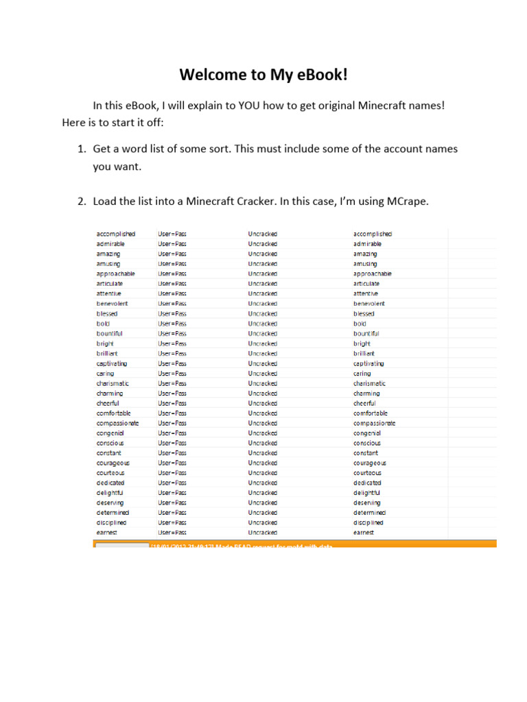 Minecraft OG Usernames | PDF