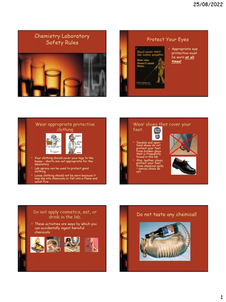 L2.2.chemistry Lab Safety Rules | PDF | Laboratories | Shoe