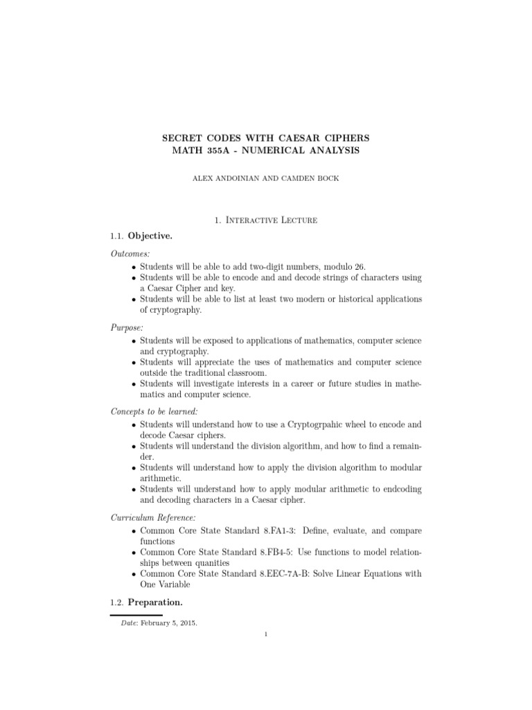 Andonian_cbock_MATH355A_CEL_Project | PDF | Cipher | Cryptography