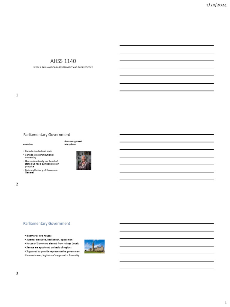 ahss1140week3(2024) | PDF | Cabinet (Government) | Westminster System ...