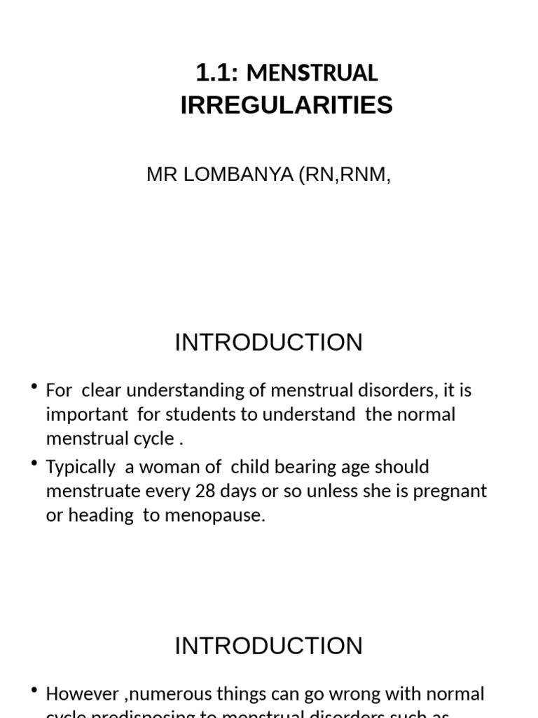 Understanding Menstrual Irregularities | PDF | Menstruation | Menstrual ...