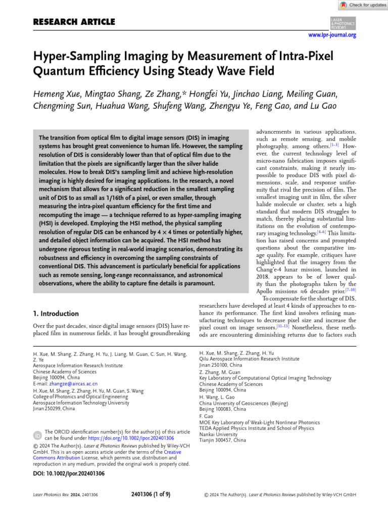 Advanced Hyper-Sampling Imaging | PDF | Image Resolution | Charge Coupled Device