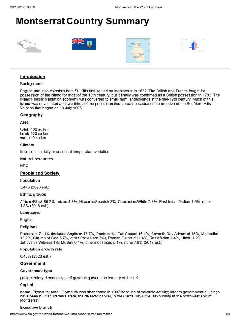 Montserrat Country Overview 2023 | PDF | Economies