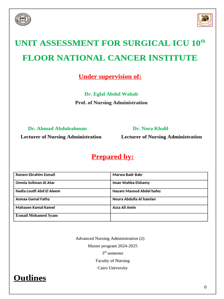 Unit Assessment Surgical ICU) - 2 | PDF | Nursing | Intensive Care Unit