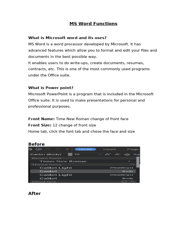 MS Word Screen shots | PDF | Microsoft Word | Text