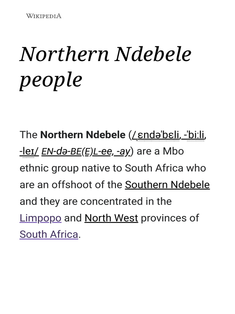 Northern Ndebele: Culture & History | PDF | Zimbabwe | Southern Africa