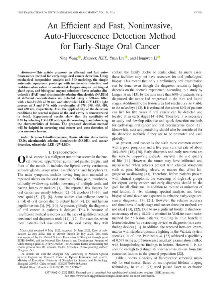 An Efficient and Fast Noninvasive Auto-Fluorescence Detection Method ...