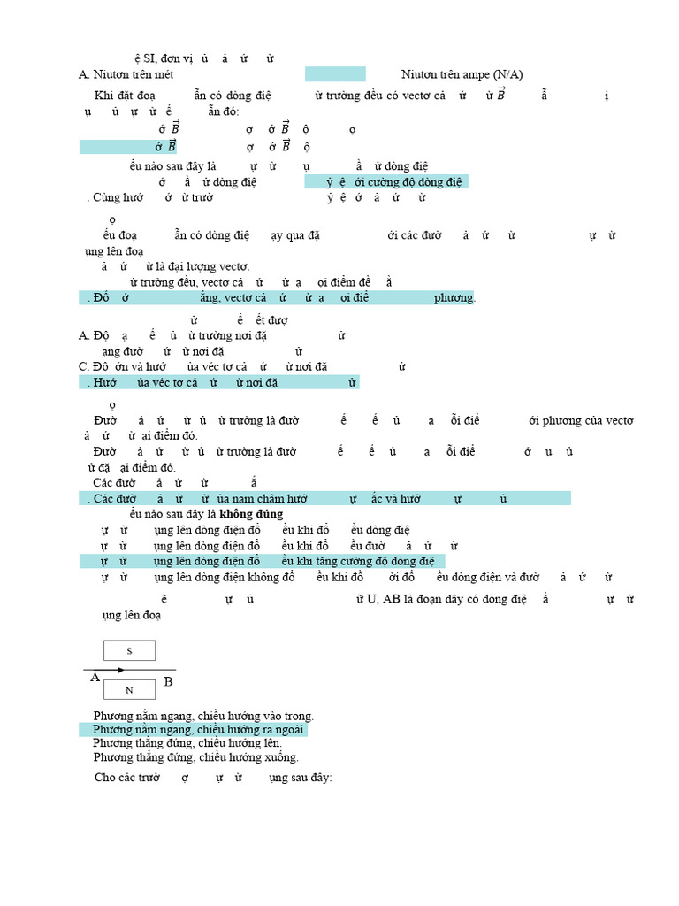 Bai Tap Tu Truong Luc Tu Tac Dung Len Dong Dien 11KHXH | PDF