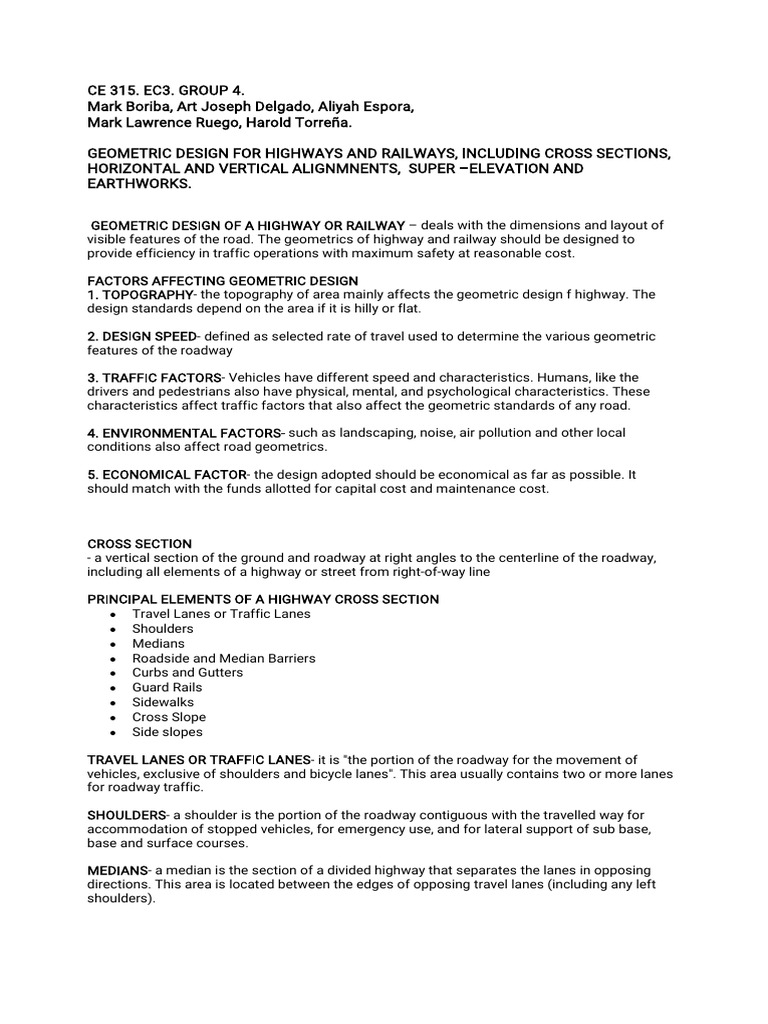 CE315 GROUP4 | PDF | Road | Traffic