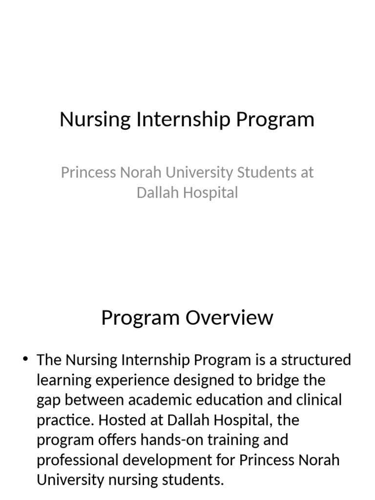 Nursing Internship Program Overview | PDF | Nursing | Mentorship