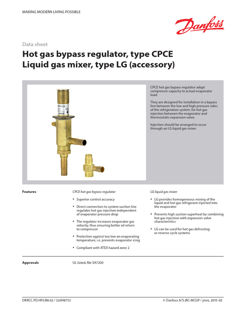 Danfoss_CPCE_capacity_regulating_valves | PDF | Gases | Phases Of Matter